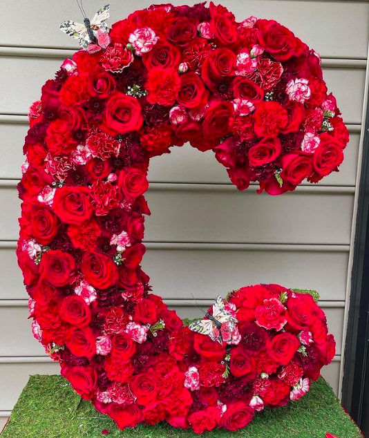 large flower letters
